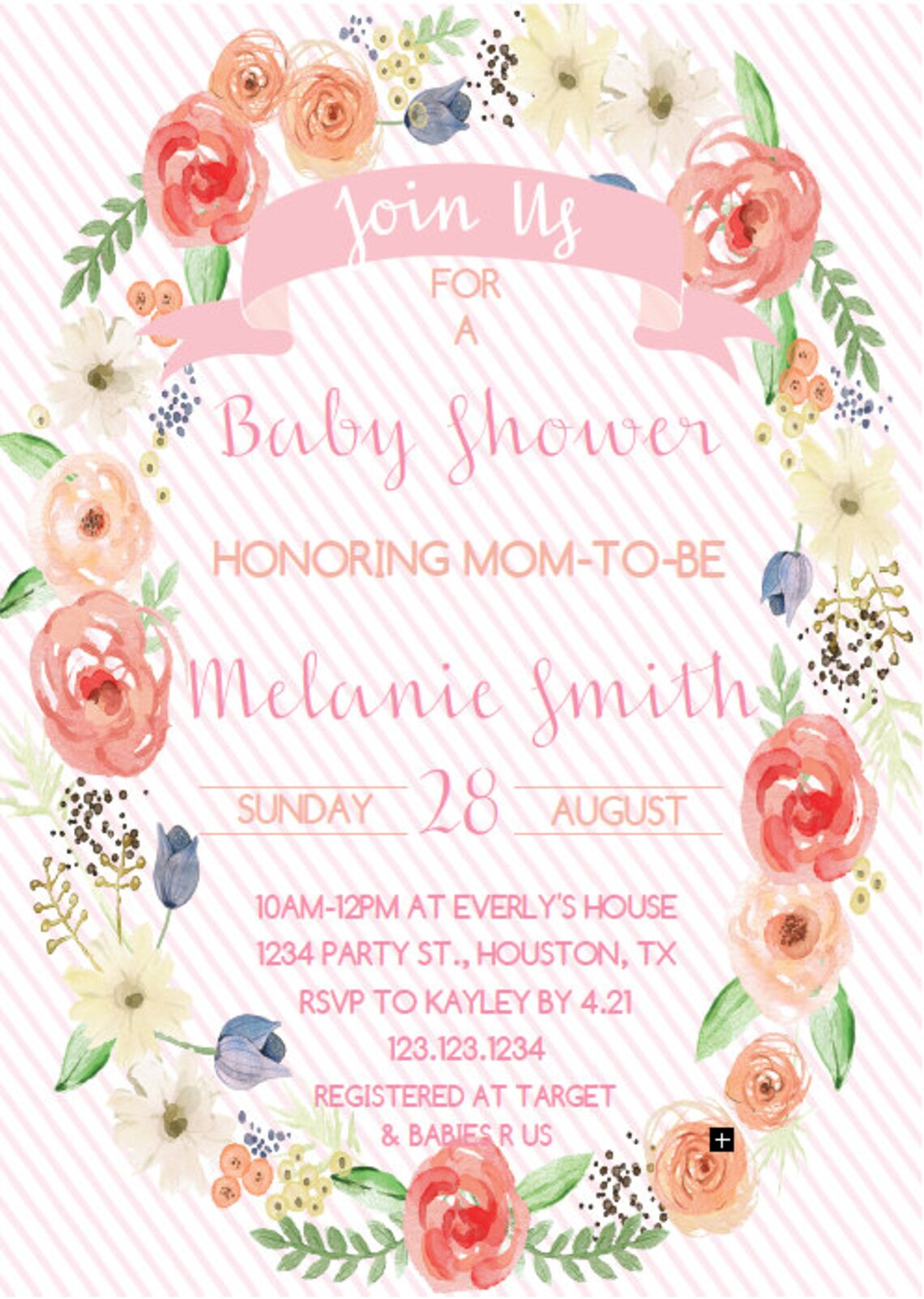 Instant Download Editable Personalized Baby Shower | Etsy