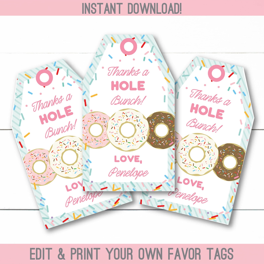 Colorful Sprinkle Donut Breakfast Party Instant Download Editable Decor ...