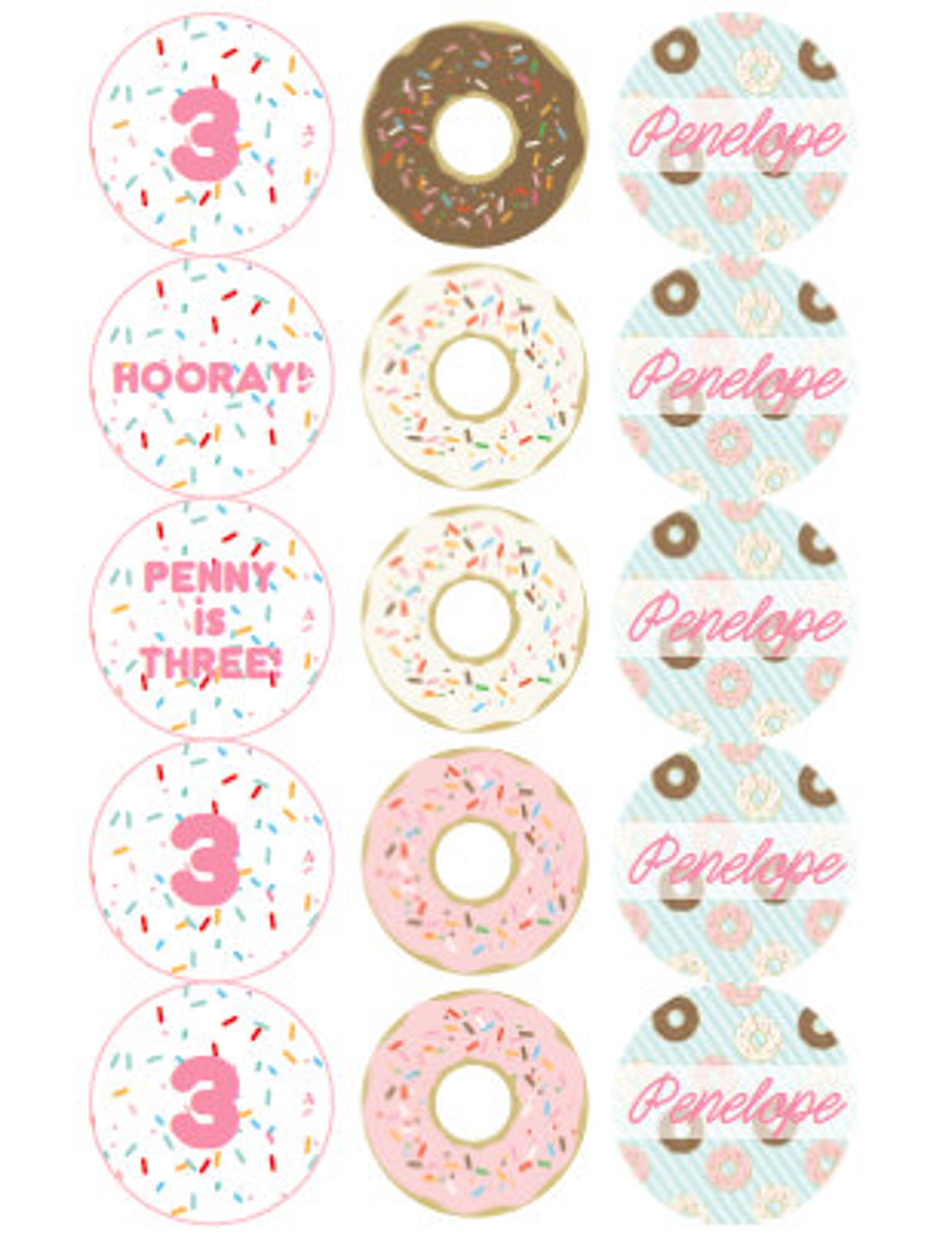 Instant Download Editable Custom Colorful Sprinkle Donut - Etsy