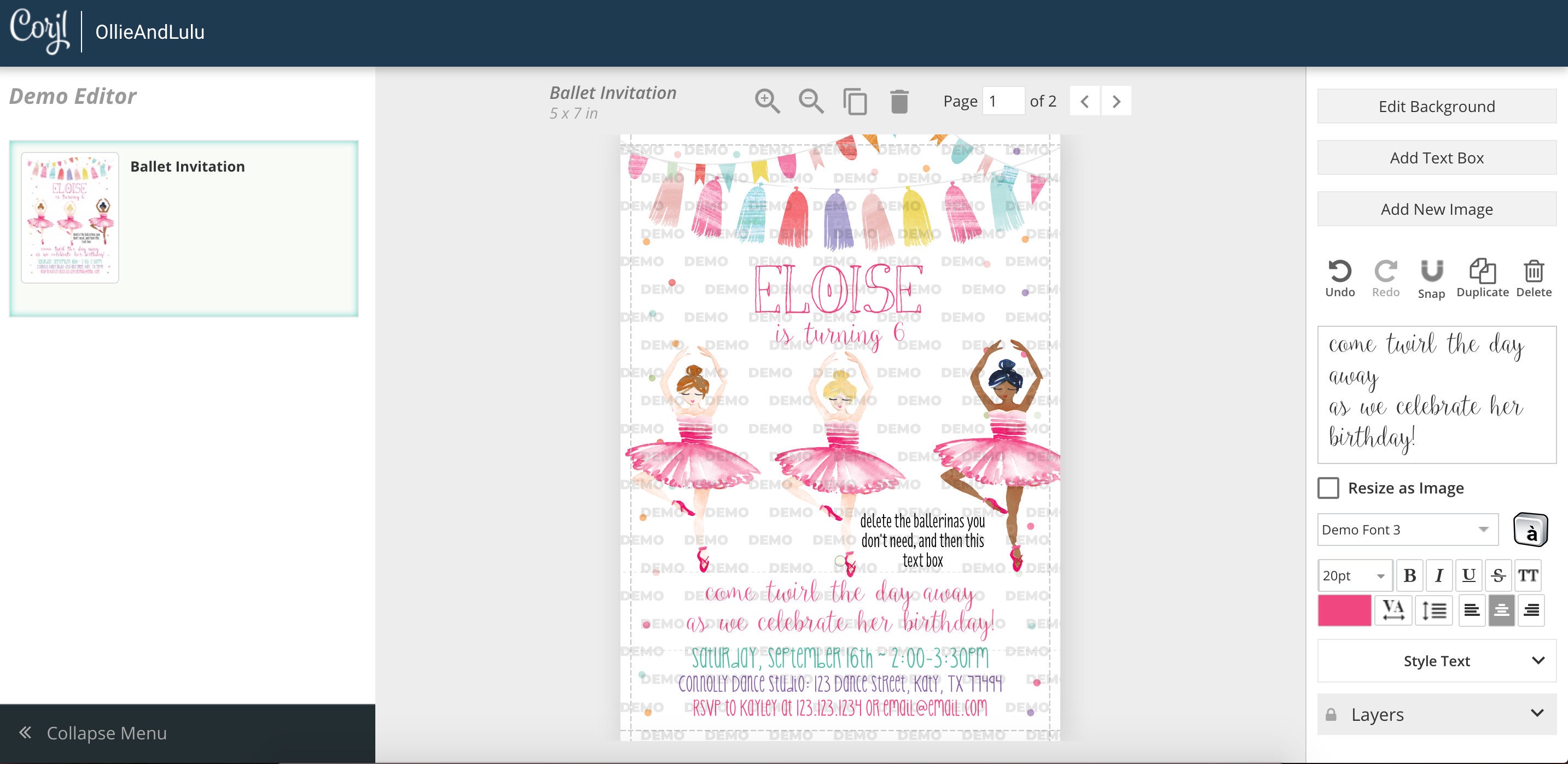 Bright and Colorful Girly Ballet Ballerina Birthday Party - Etsy