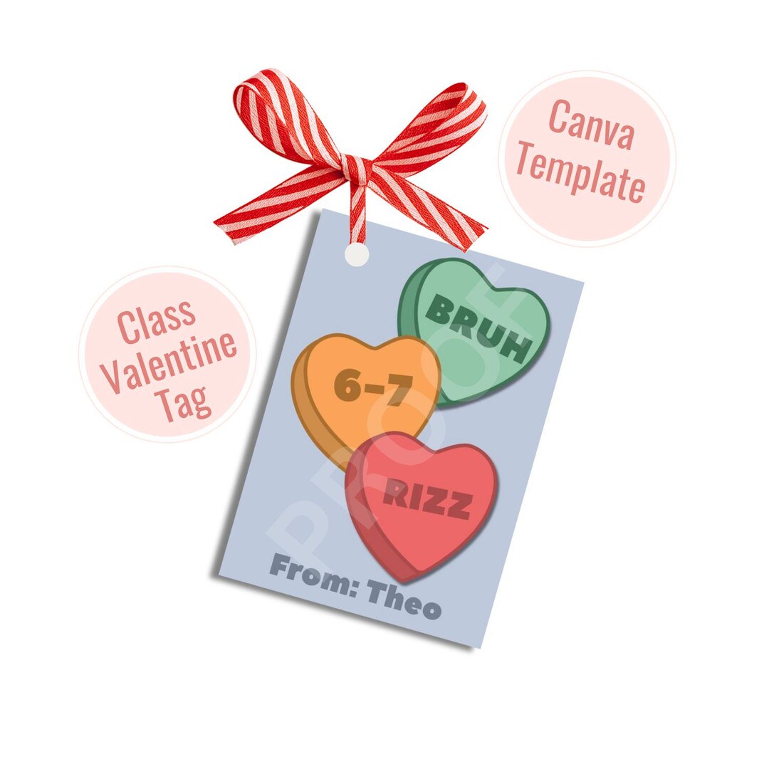 Rizz 67 Bruh Class Valentine - Instant Download Template for Canva - Etsy