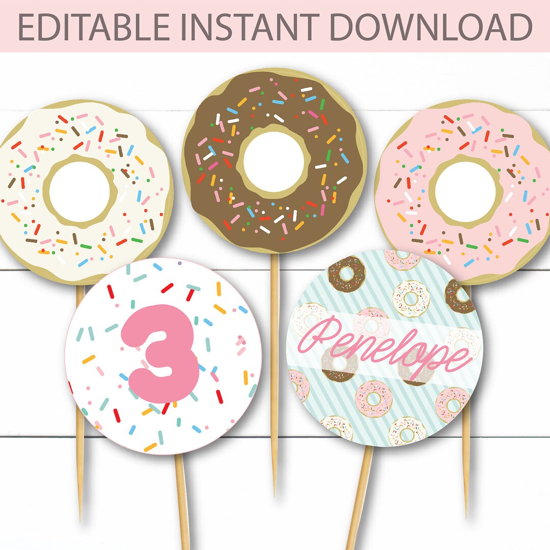 Instant Download Editable Custom Colorful Sprinkle Donut - Etsy