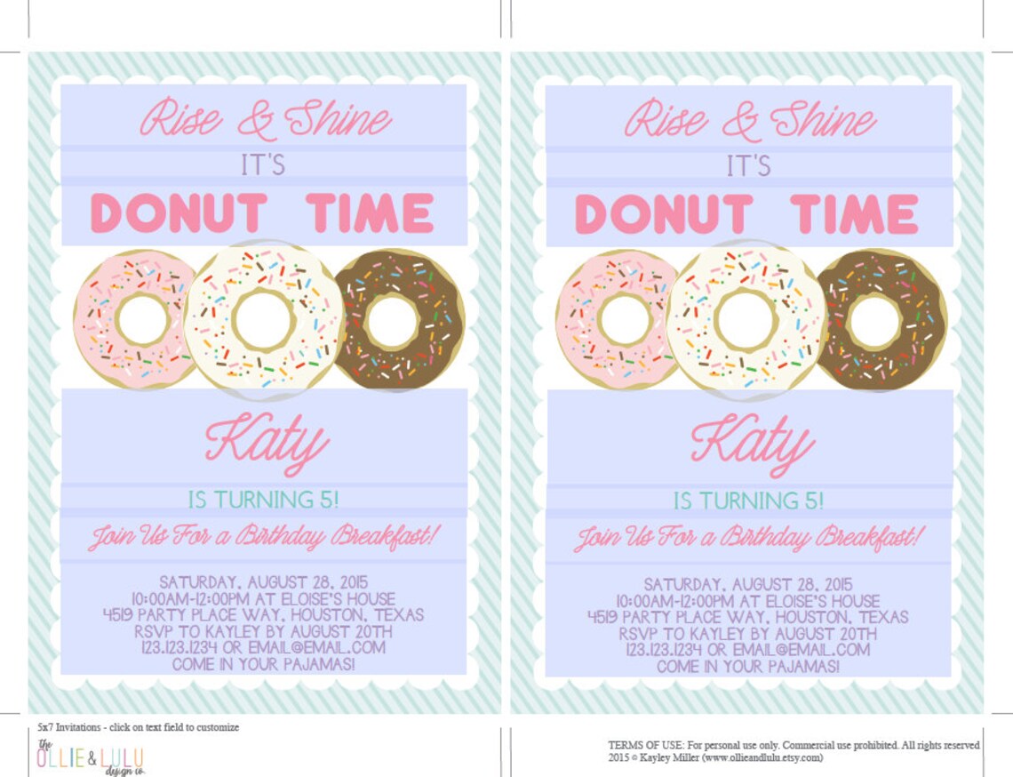 Instant Download Editable Custom Colorful Sprinkle Donut - Etsy