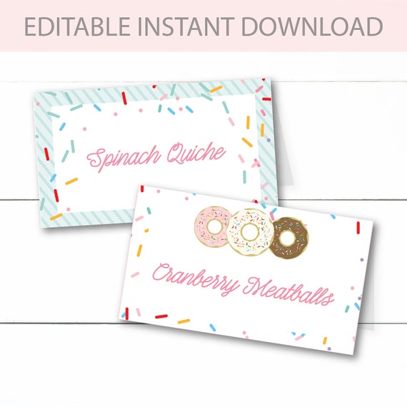 Instant Download - Editable Custom Colorful Sprinkle Donut Breakfast ...