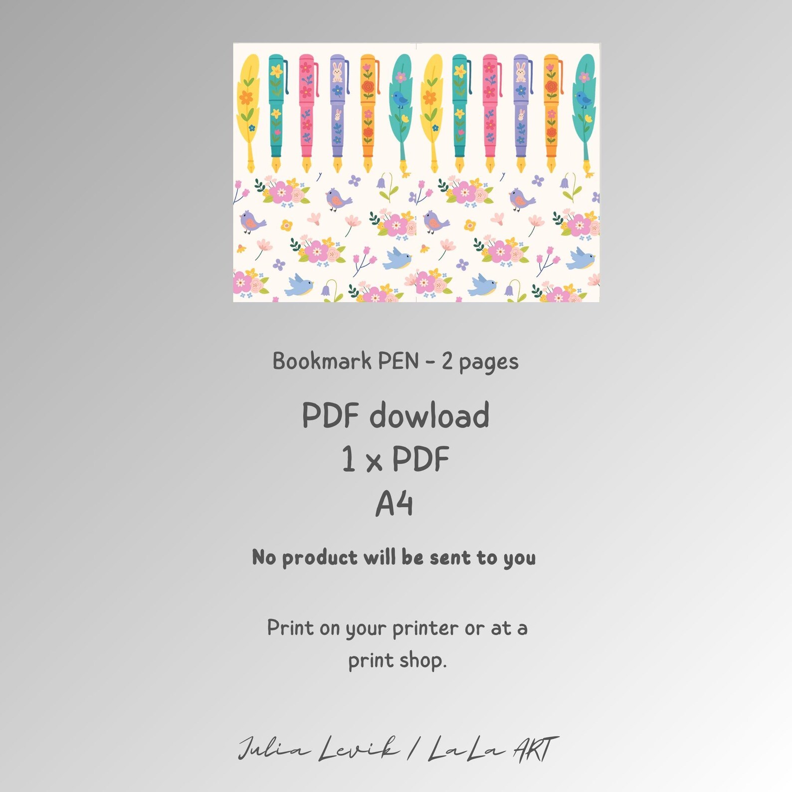 Pen Bookmark Printable – A4 Planner Insert (PDF Download) - Etsy