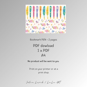Pen Bookmark Printable – A4 Planner Insert (PDF Download) - Etsy