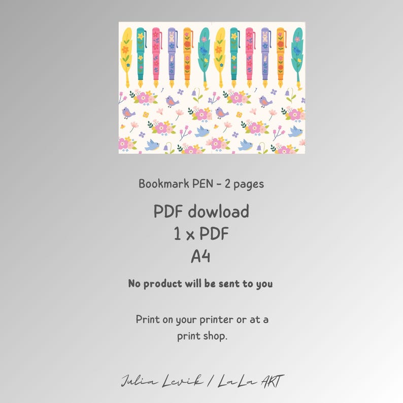 Pen Bookmark Printable – A4 Planner Insert (PDF Download) - Etsy