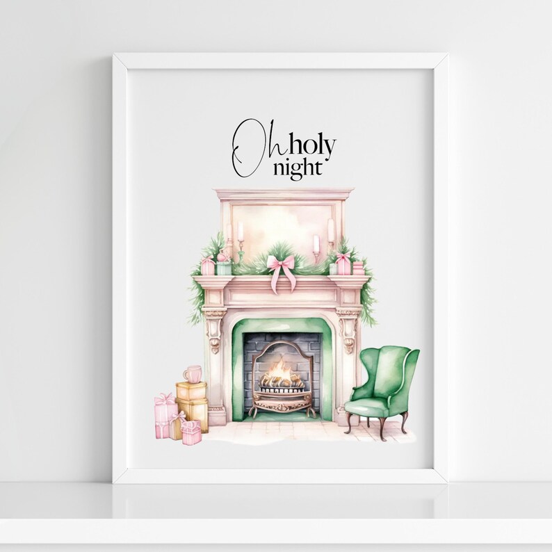 Oh Holy Night Christmas Print – Fireplace Art, Holiday Decor - Etsy UK