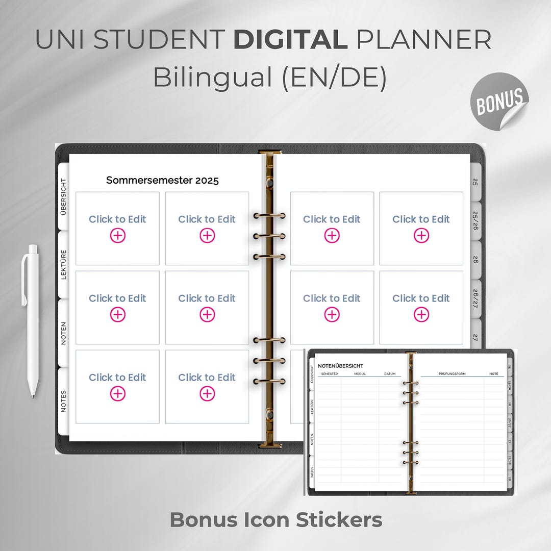Bilingual UNI Student Digital Planner 2025-2028 (PDF) - Etsy