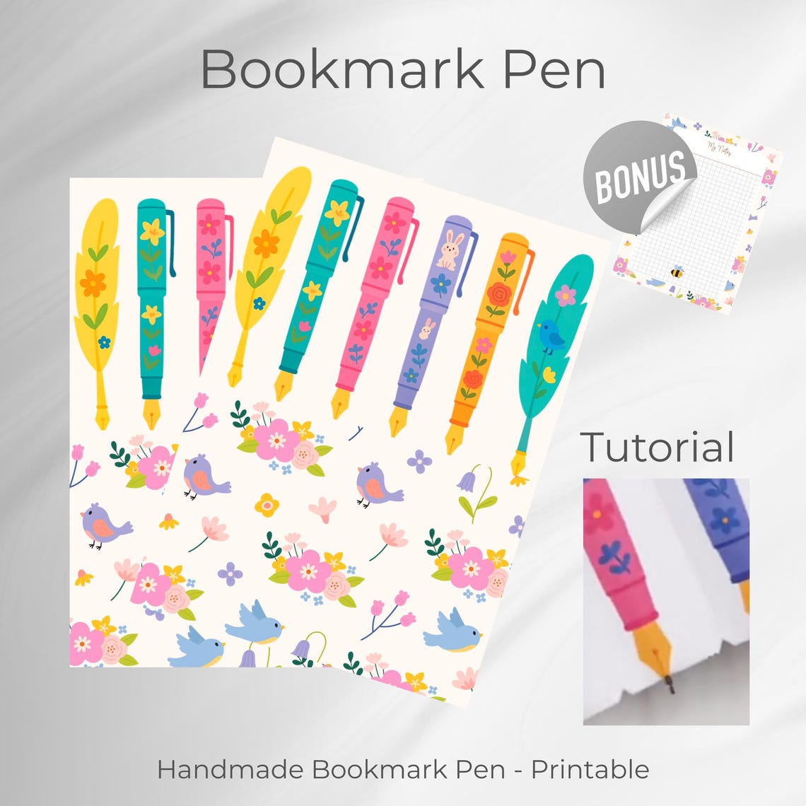 Pen Bookmark Printable – A4 Planner Insert (PDF Download) - Etsy