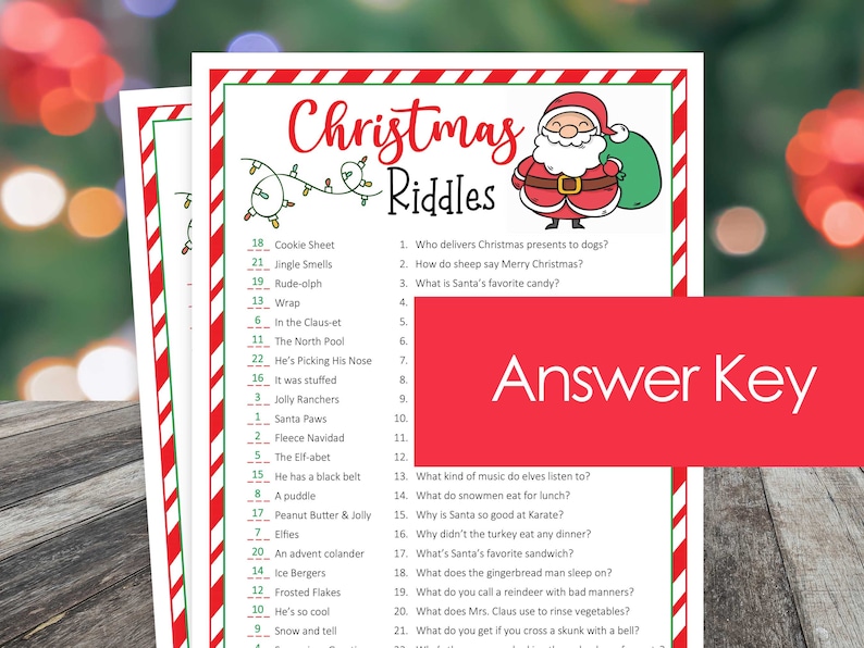 Christmas Riddles Game - Christmas Riddles - Family Christmas Game ...