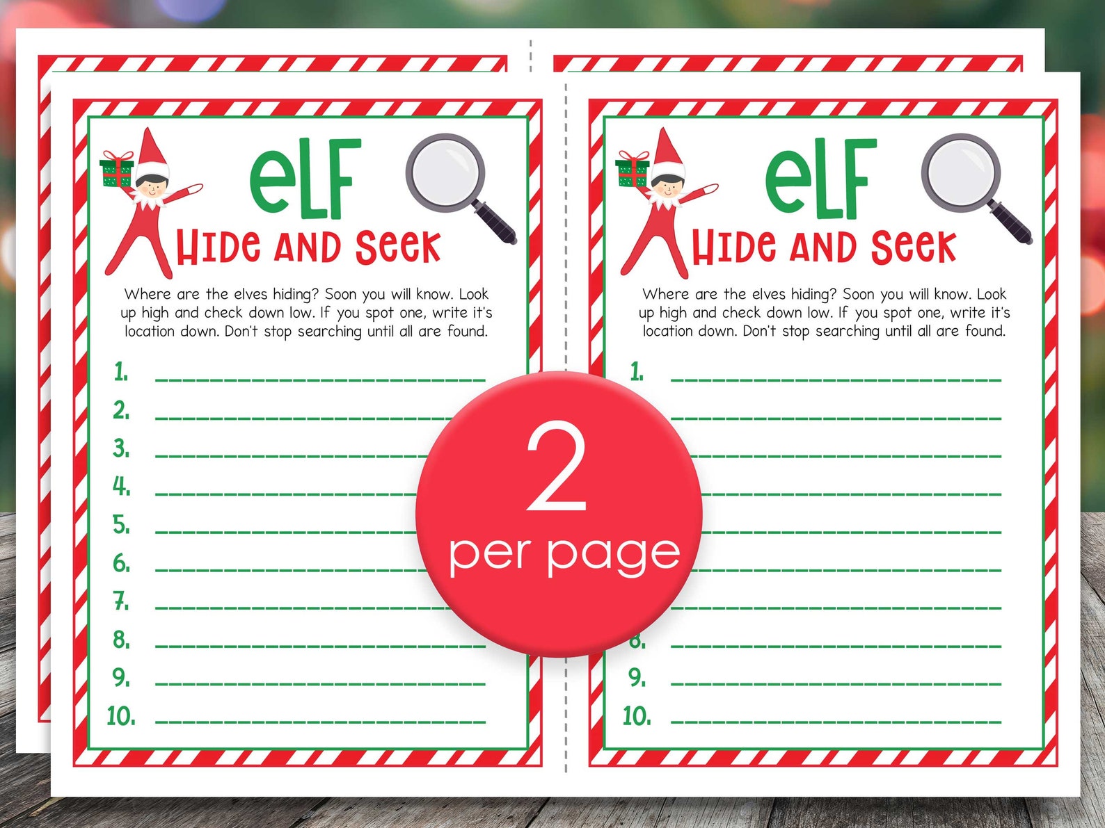 Christmas Game Printable - Elf Christmas Game - Kids Christmas Game ...