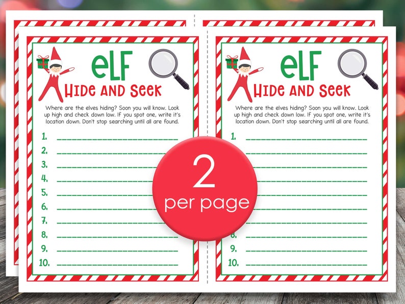 Christmas Game Printable - Elf Christmas Game - Kids Christmas Game ...