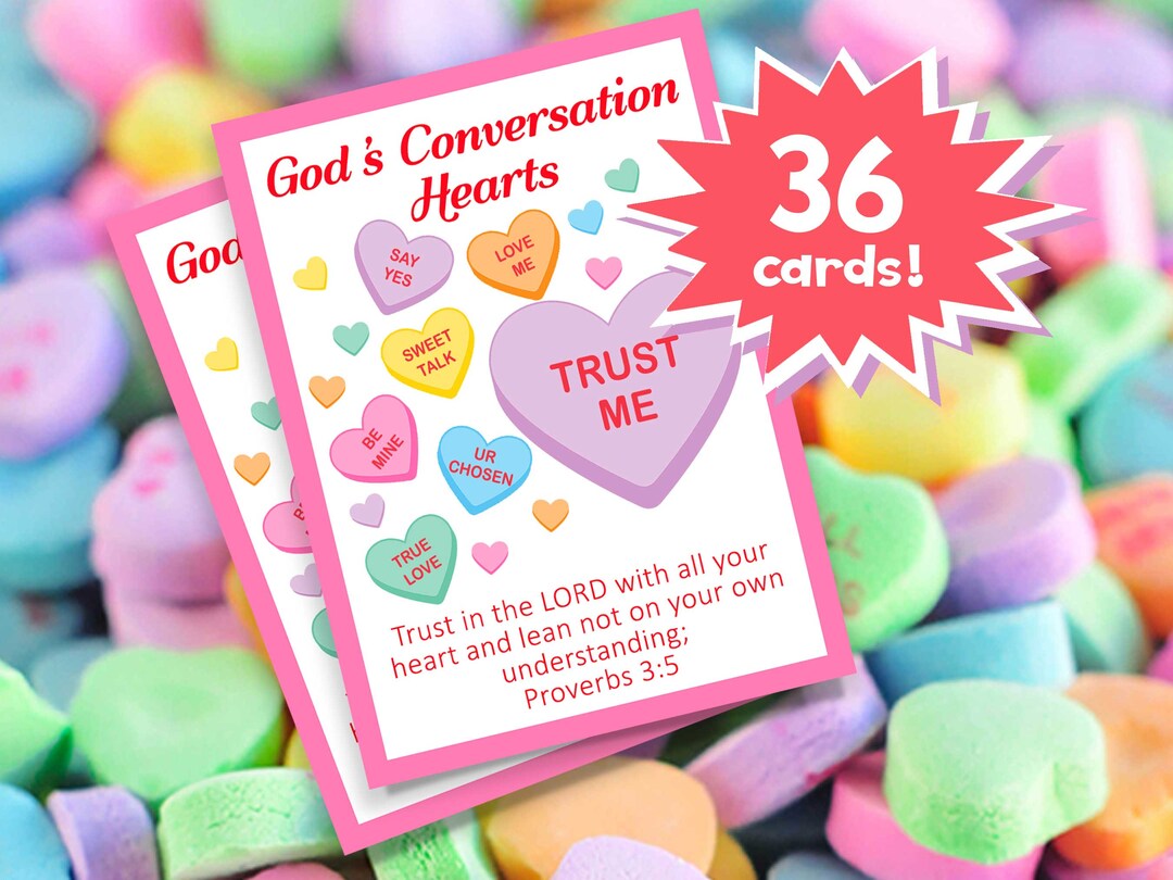 Conversation Hearts Valentine Cards - Bible Verse Valentine Cards ...