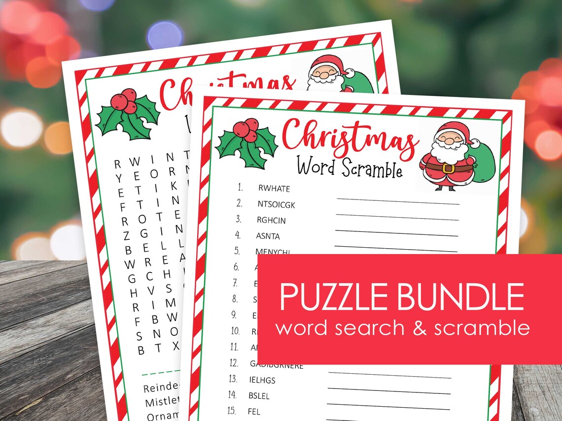 Christmas Word Scramble - Christmas Word Search - Christmas Word Puzzle ...