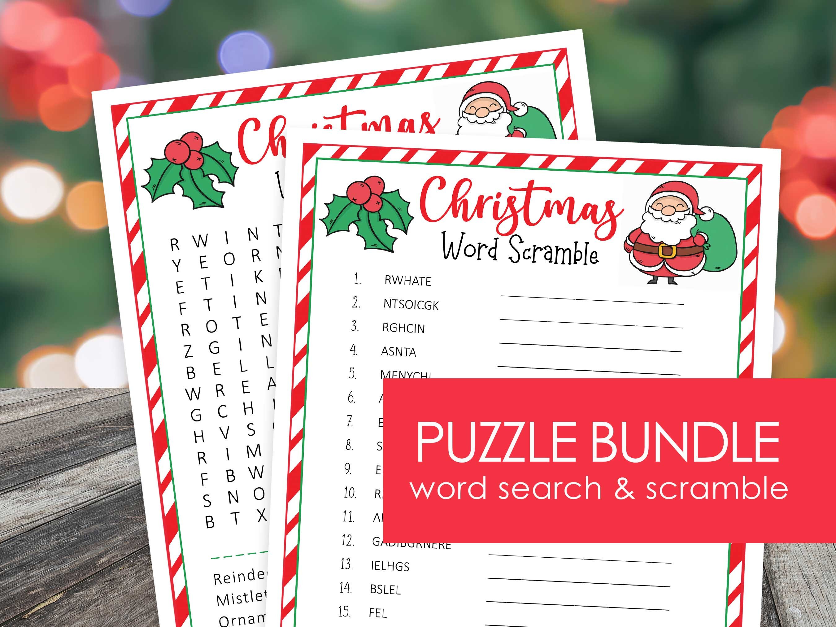 Christmas Word Scramble - Christmas Word Search - Christmas Word Puzzle ...
