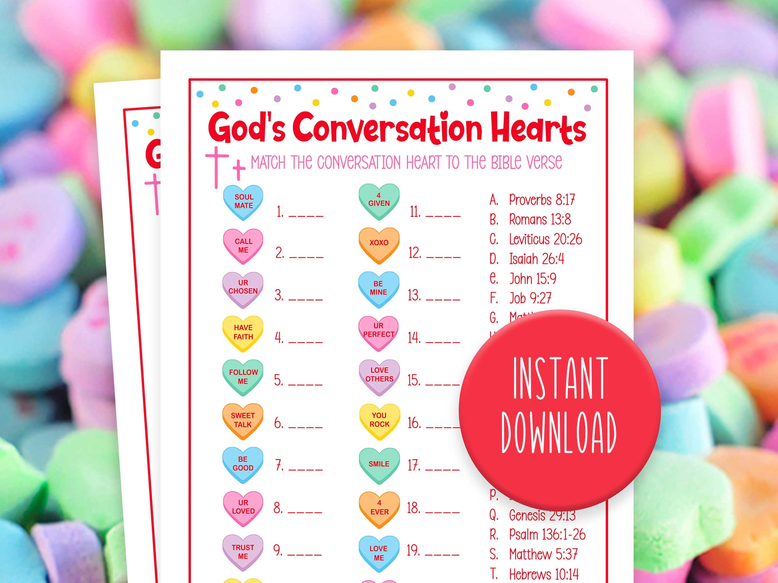 Bible Candy Match Game - Bible Verse Game - Sunday School Game ...