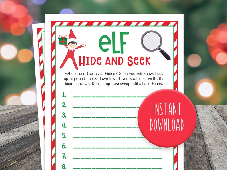 Christmas Game Printable - Elf Christmas Game - Kids Christmas Game ...