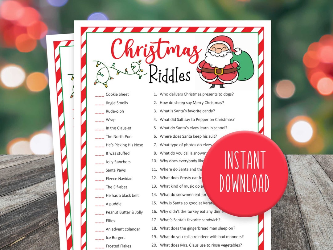 Christmas Riddles Game - Christmas Riddles - Family Christmas Game ...
