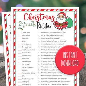 Christmas Riddles Game - Christmas Riddles - Family Christmas Game ...