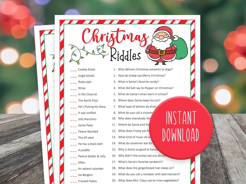 Christmas Riddles Game - Christmas Riddles - Family Christmas Game ...