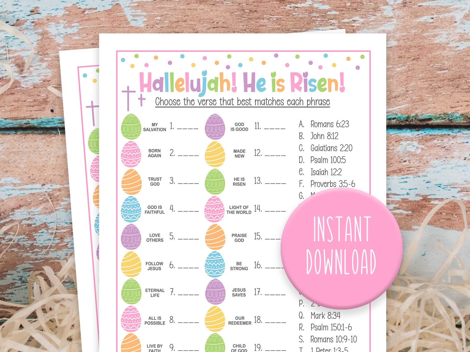 Easter Bible Match Game - Easter Bible Game - Easter Bible Verse Game ...