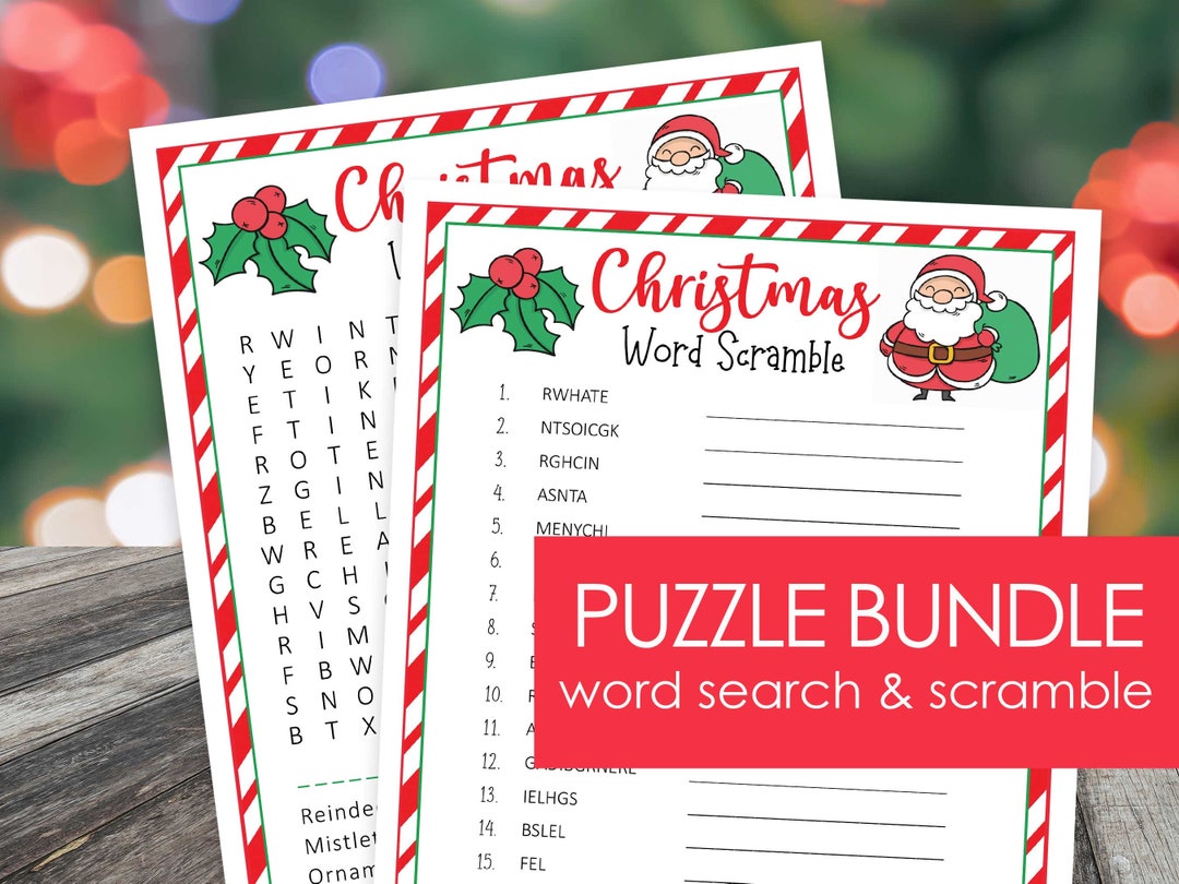 Christmas Word Scramble - Christmas Word Search - Christmas Word Puzzle ...