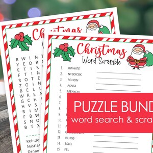 Christmas Word Scramble - Christmas Word Search - Christmas Word Puzzle ...