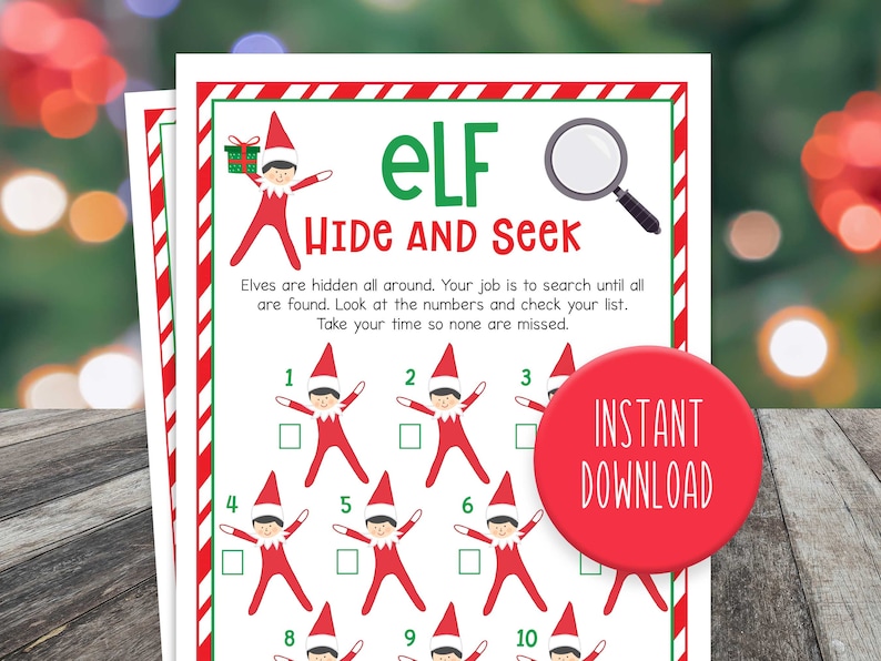 Christmas Game Printable - Elf Christmas Game - Kids Christmas Game ...