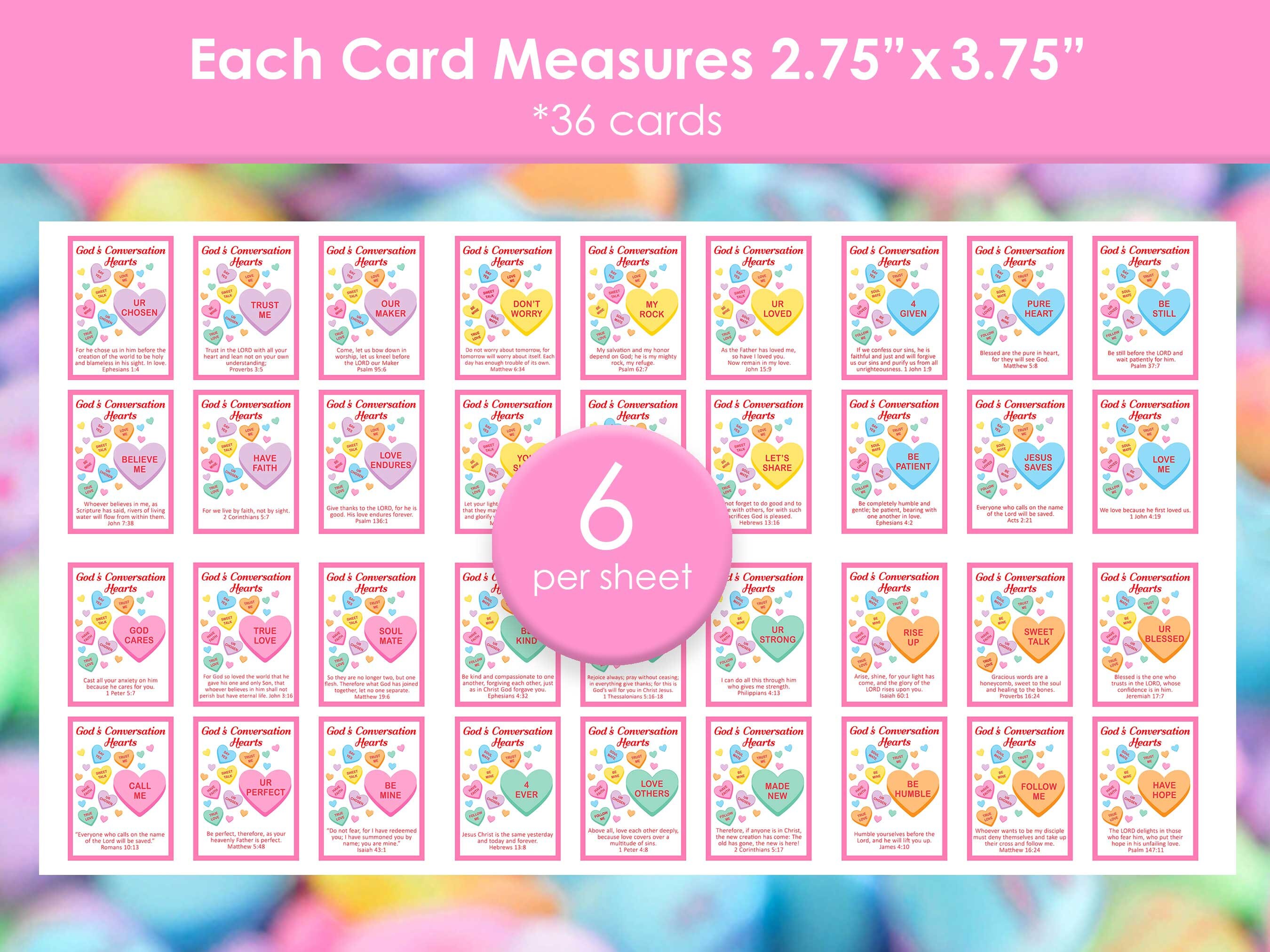 Conversation Hearts Valentine Cards - Bible Verse Valentine Cards ...