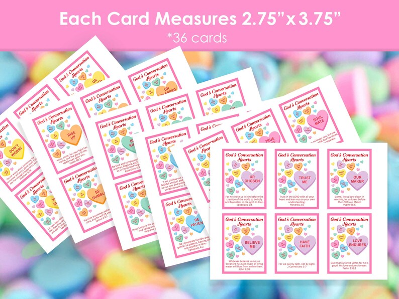 Conversation Hearts Valentine Cards - Bible Verse Valentine Cards ...