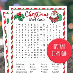 Christmas Word Scramble - Christmas Word Search - Christmas Word Puzzle ...