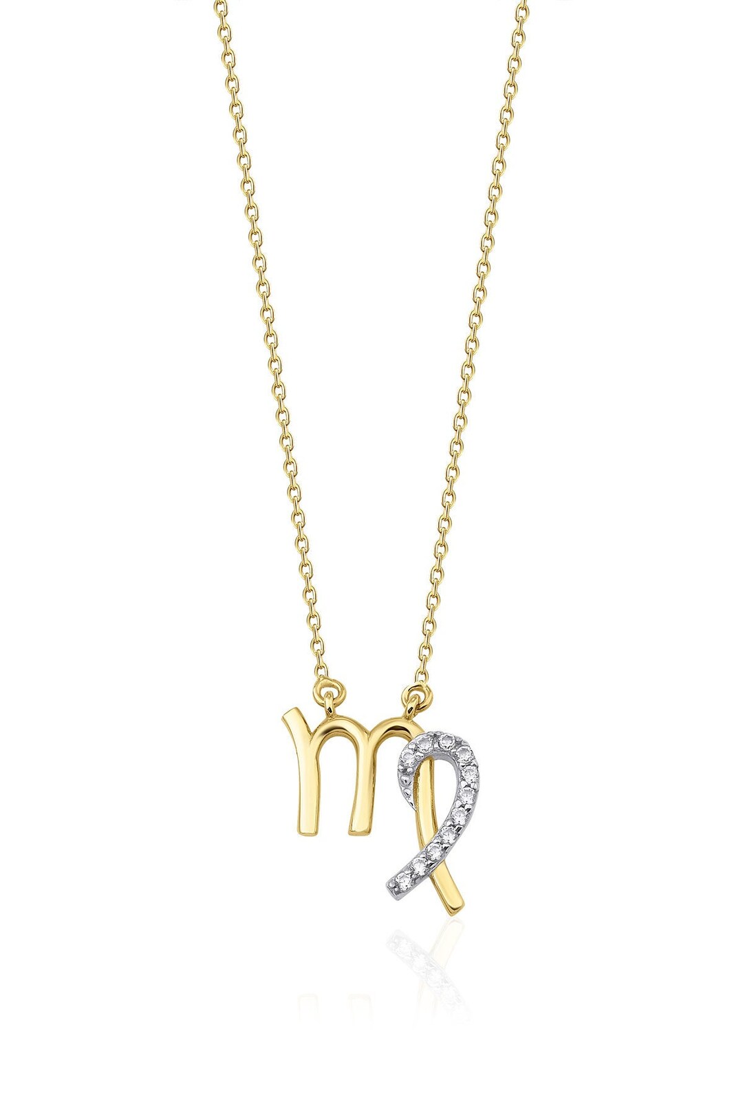 14K Gold Virgo Necklace for Women Horoscope Pendant - Etsy
