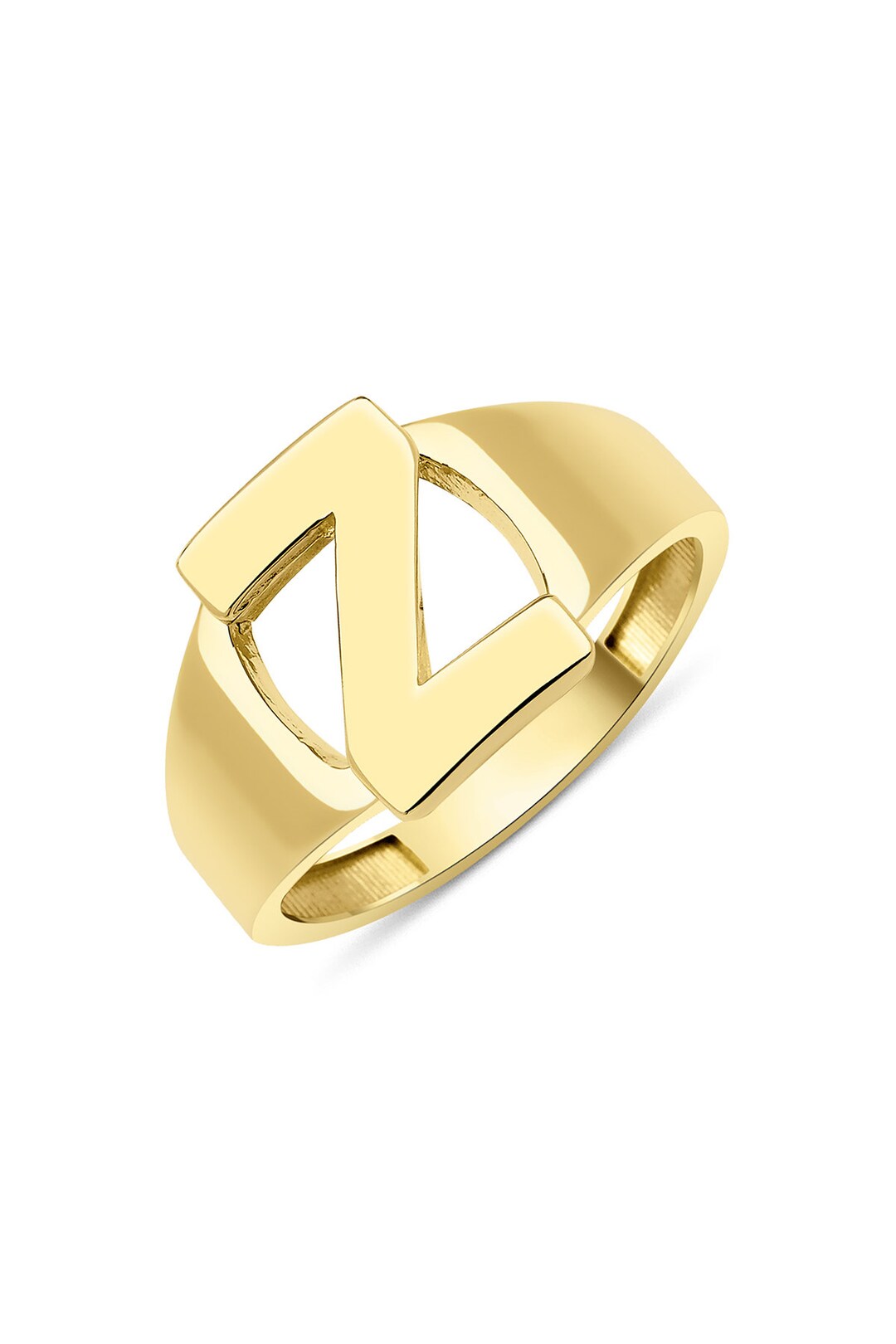 Z Letter Ring, 14K GOLD Initial Ring, Custom Monogram Ring, Woman ...