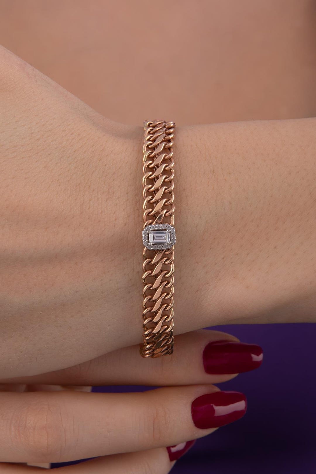 14K Gold Vienna Baguette Bracelet - Etsy
