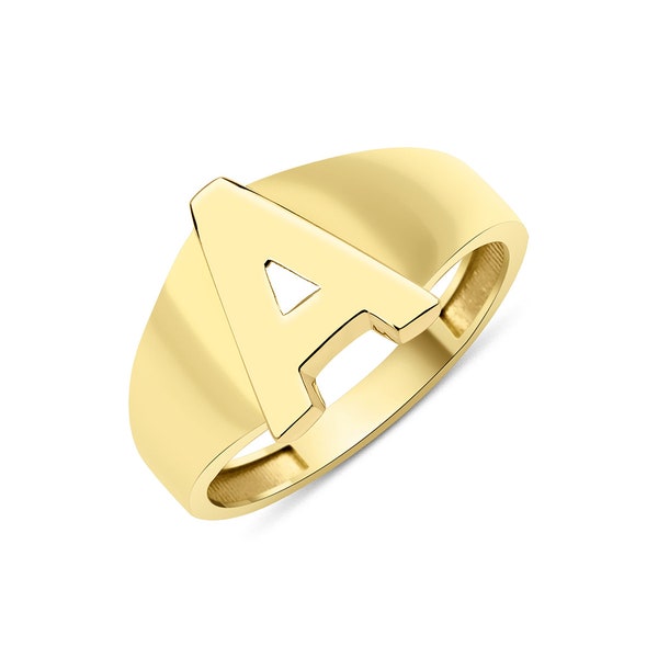 Stone P Letter Ring, 14K GOLD Initial Ring, Custom Monogram Ring, Woman ...