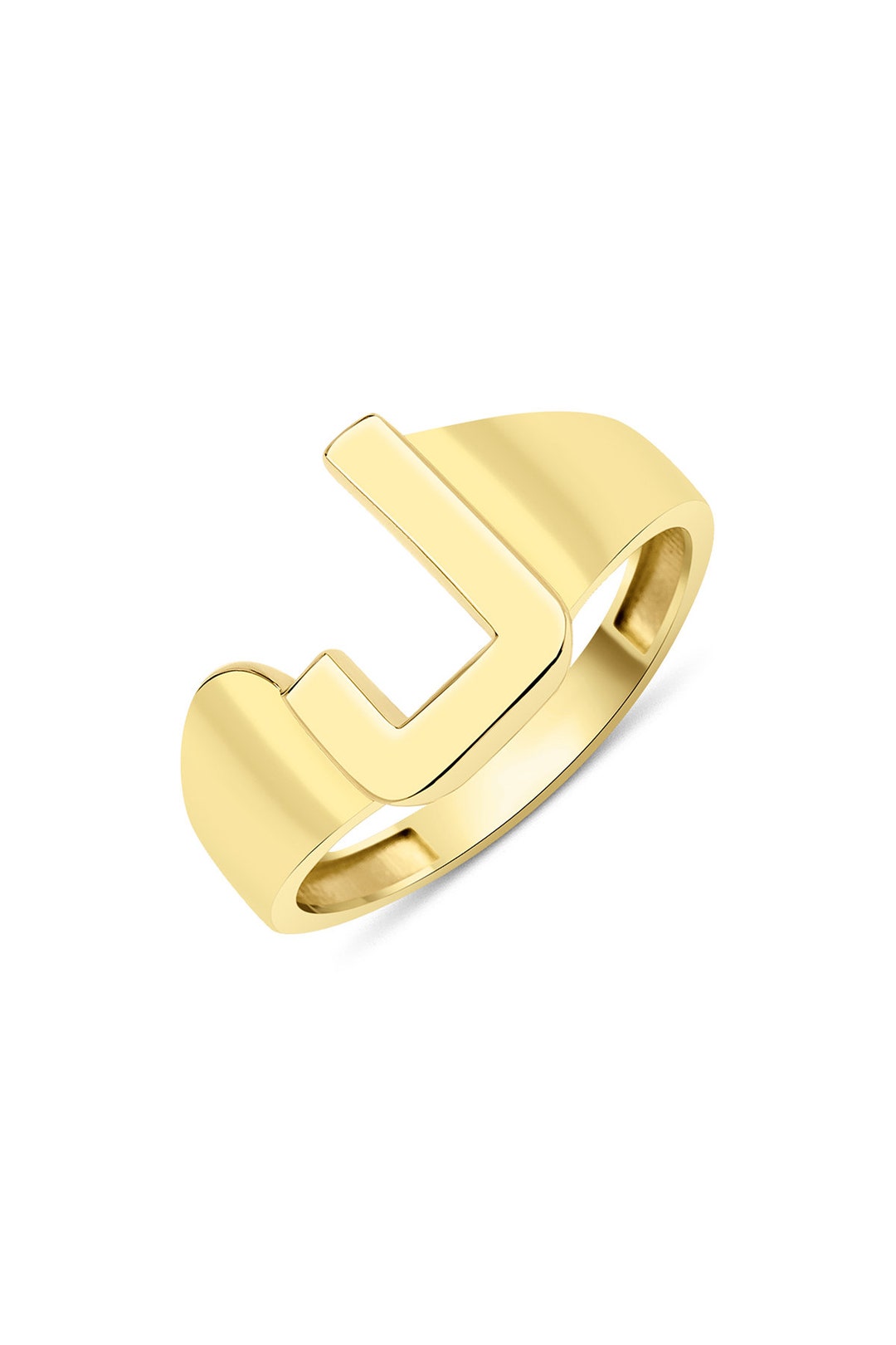 J Letter Ring, 14K GOLD Initial Ring, Custom Monogram Ring, Woman ...
