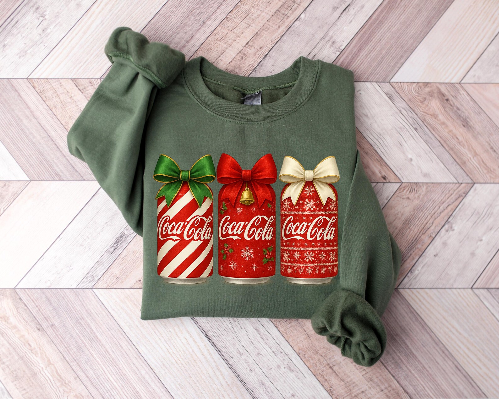 Christmas Coke Tree Sweatshirt, Merry and Caffeinated Coke Shirt, Cute ...