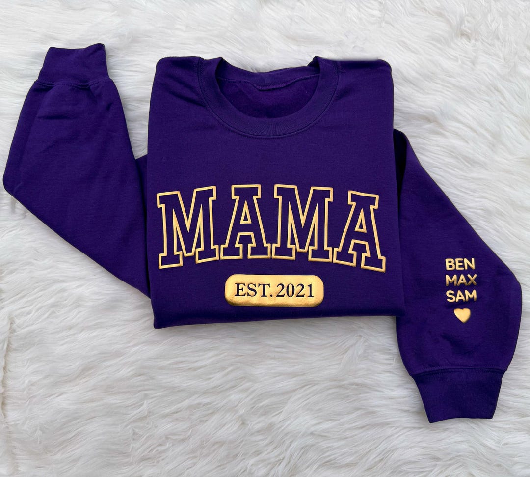 Puff Mama Est Sweatshirt Monochromatic With Kids Names | Puff Letters ...