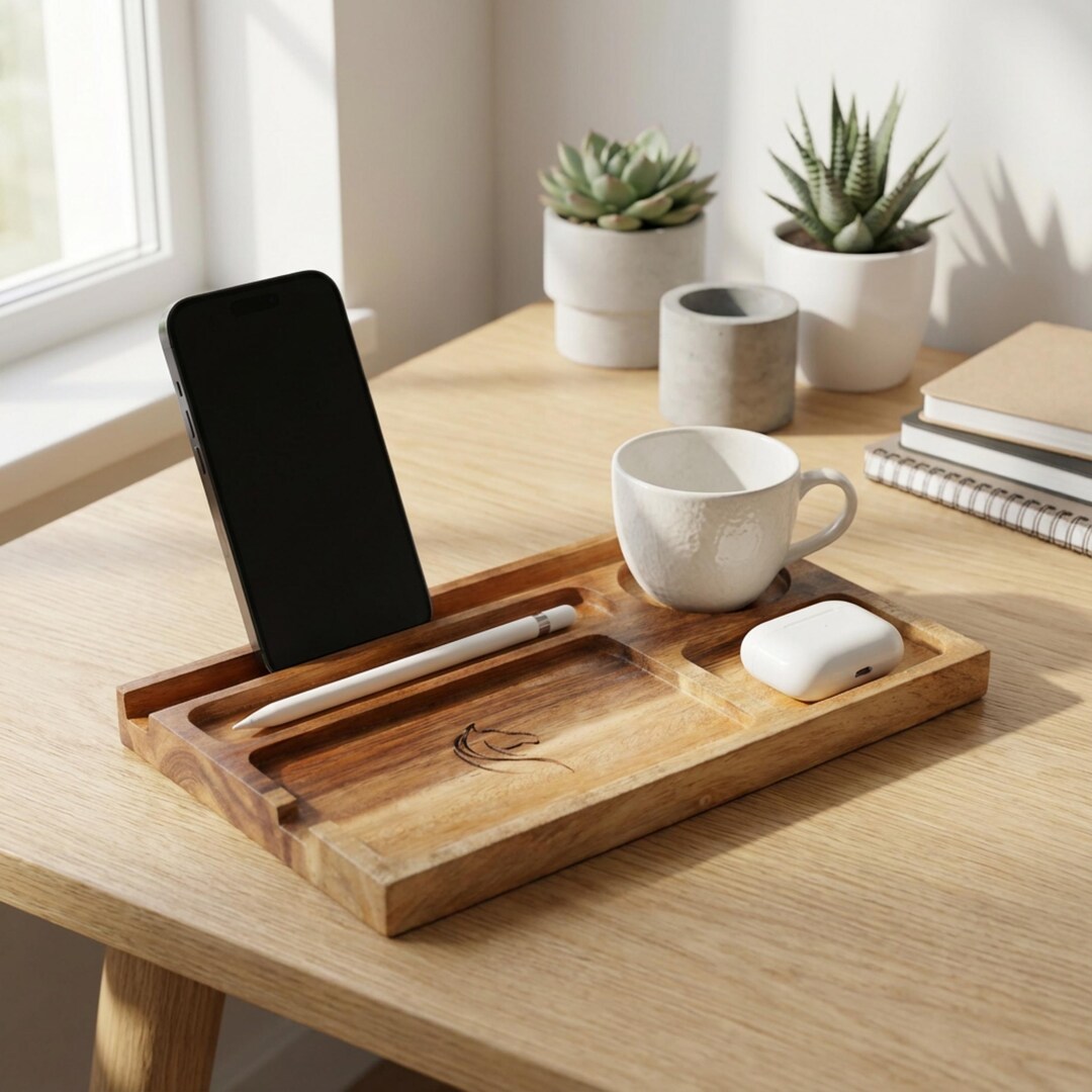 Handmade Monkeypod Wood Desk Organizer – Chinese Zodiac Engraving - Etsy