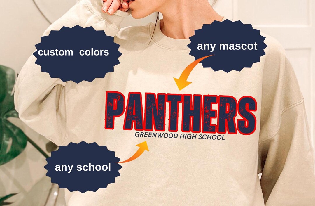 Custom School Team Name Sweat for Girls, Custom Mascot Sweats for Men ...