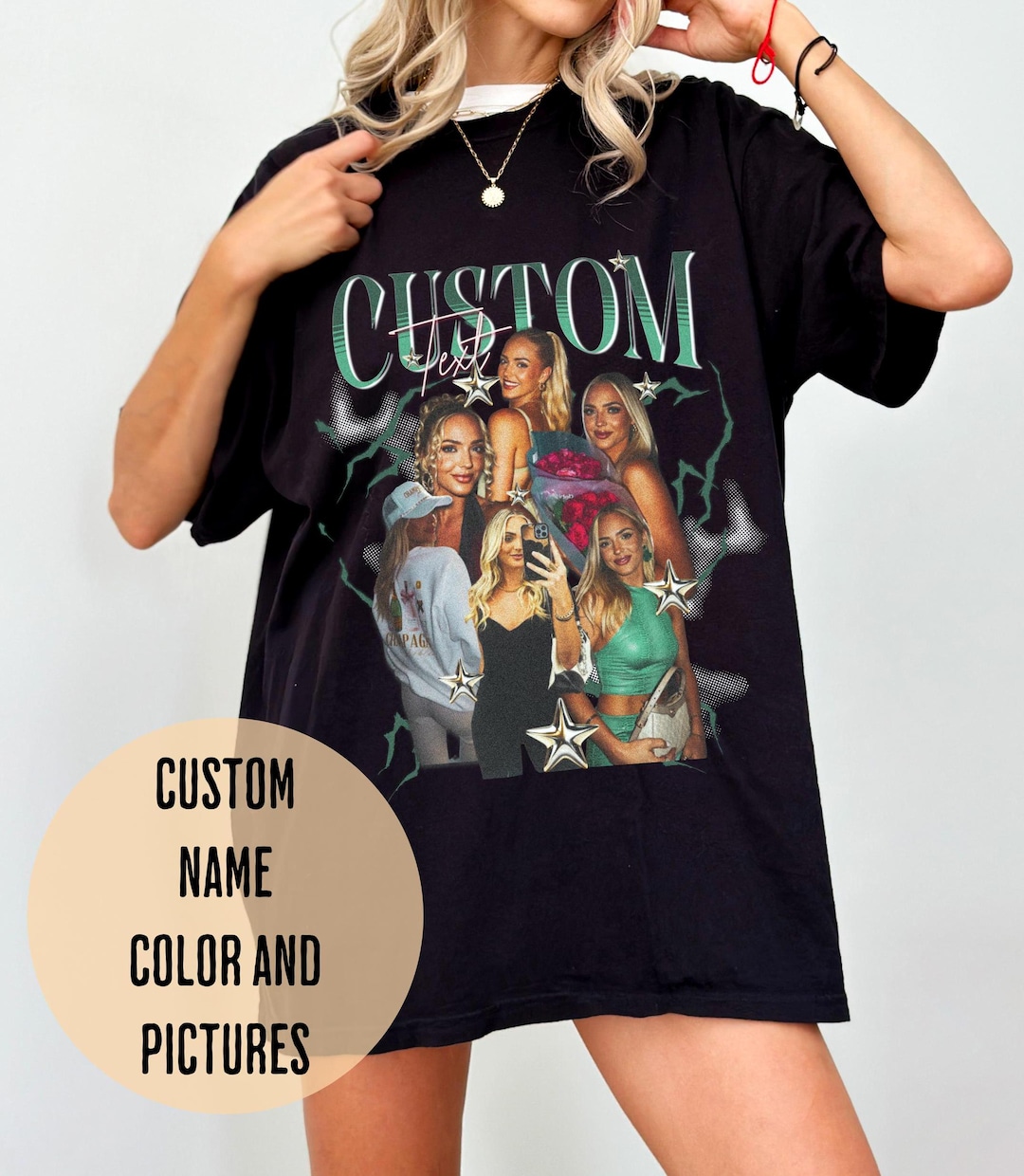 Custom Bootleg Photo Shirt, Personalized 90s Retro Graphic Tee, Custom ...