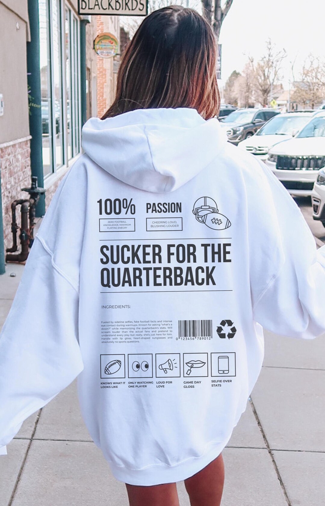 Sucker for the Quarterback Hoodie, Funny Football Game Day Sweatshirt ...