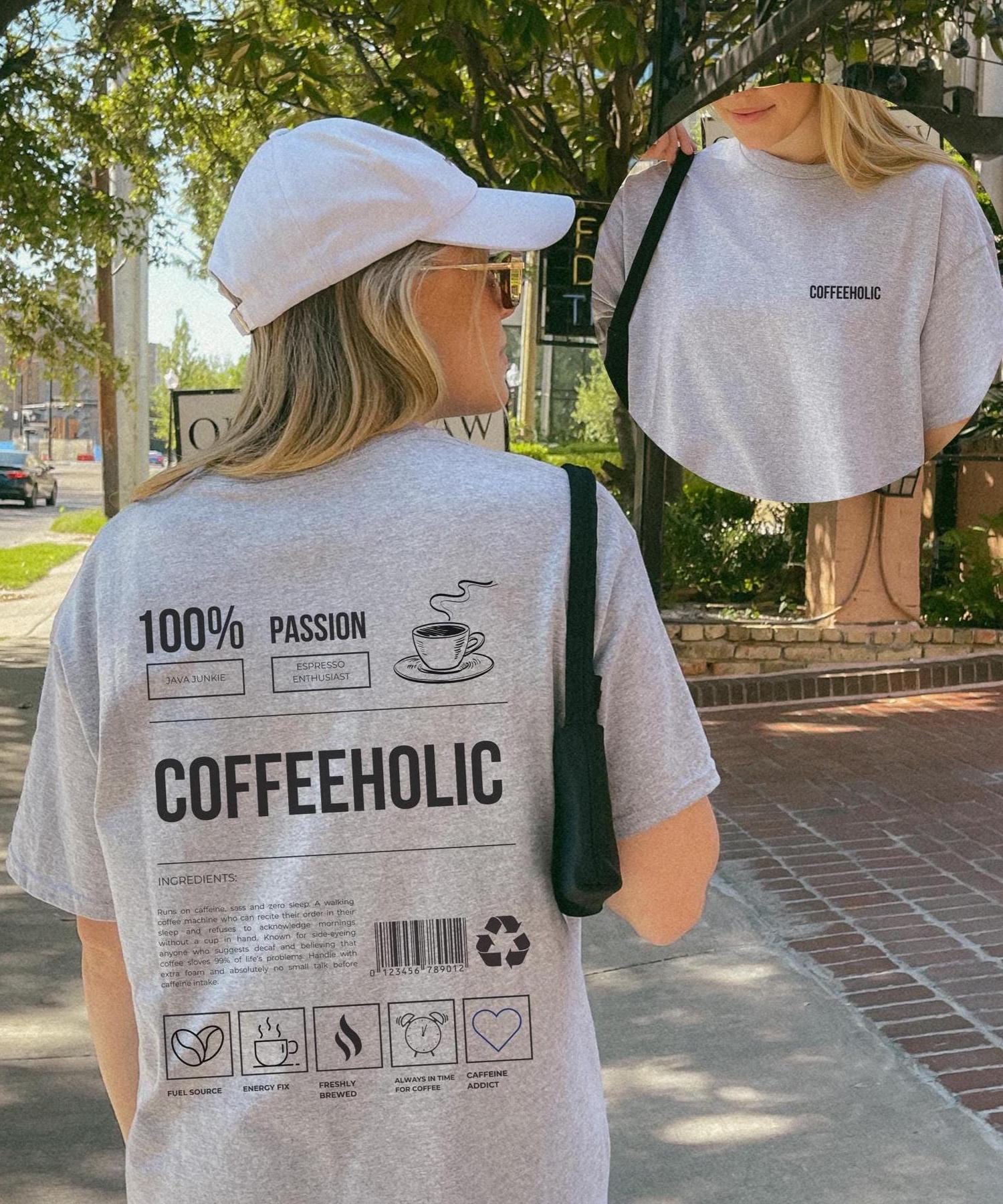 Coffeeholic Shirt, Coffee Lover Back Print, Barista Gift - Etsy