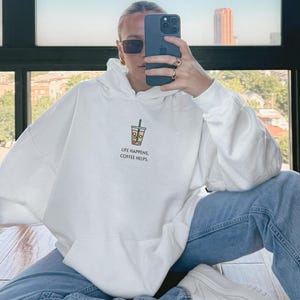 Iced Coffee Hoodie | Minimalist Graphic Sweatshirt, Coffee Lover Gift ...