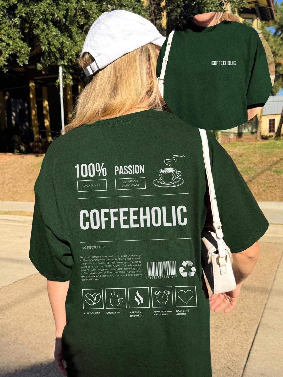 Coffeeholic Shirt, Coffee Lover Back Print, Barista Gift - Etsy