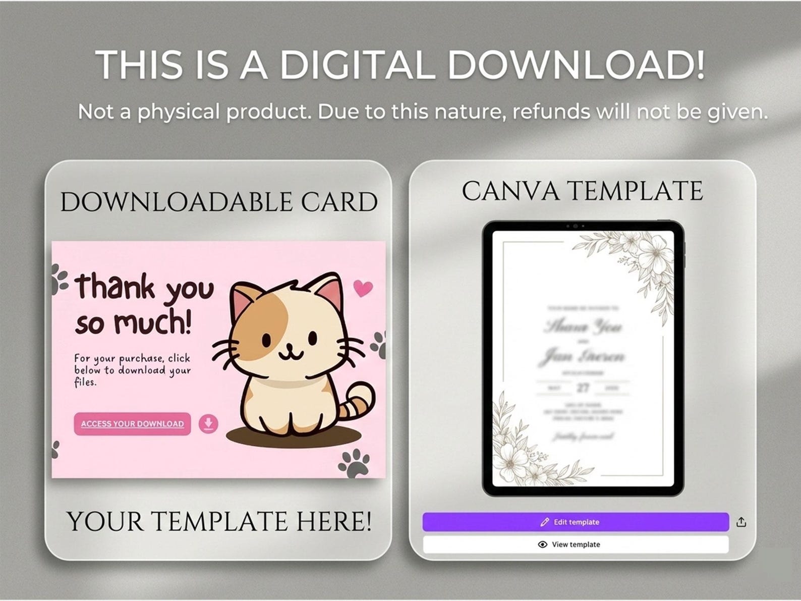 Editable Kitten Birthday Invitation Canva Template | Cute Pink Cat ...