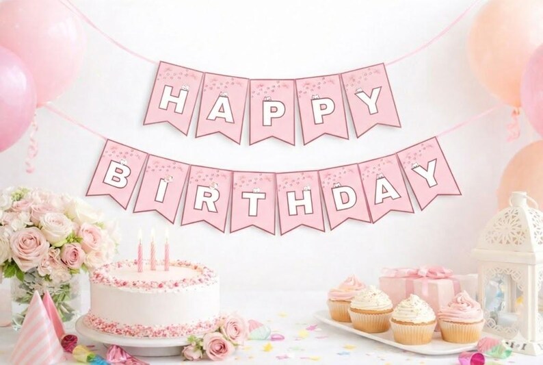Printable Party Banner | Editable Birthday Bunting | Canva Template ...