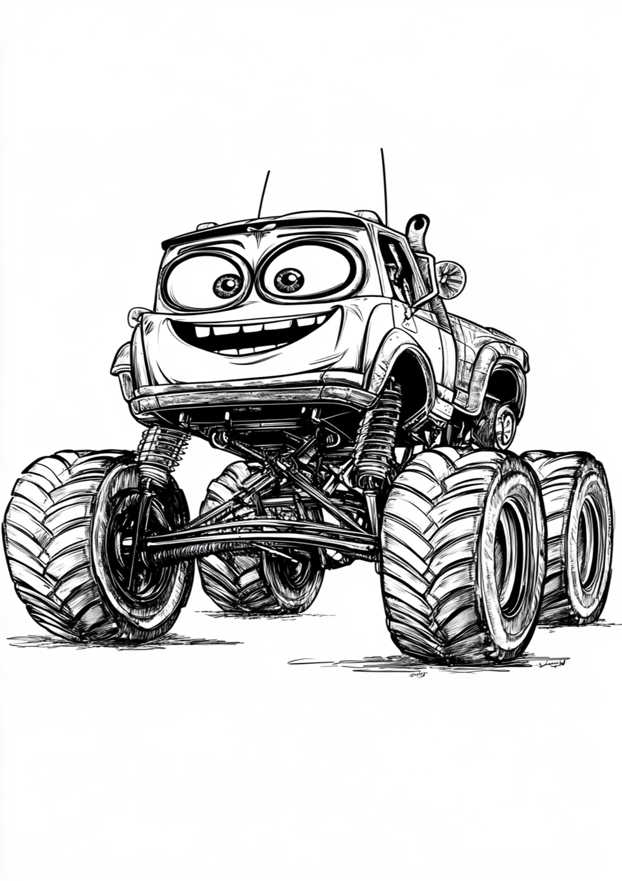 Monster Trucks and Dinosaurs Colouring Book 2 - 12 Fun and Educational ...