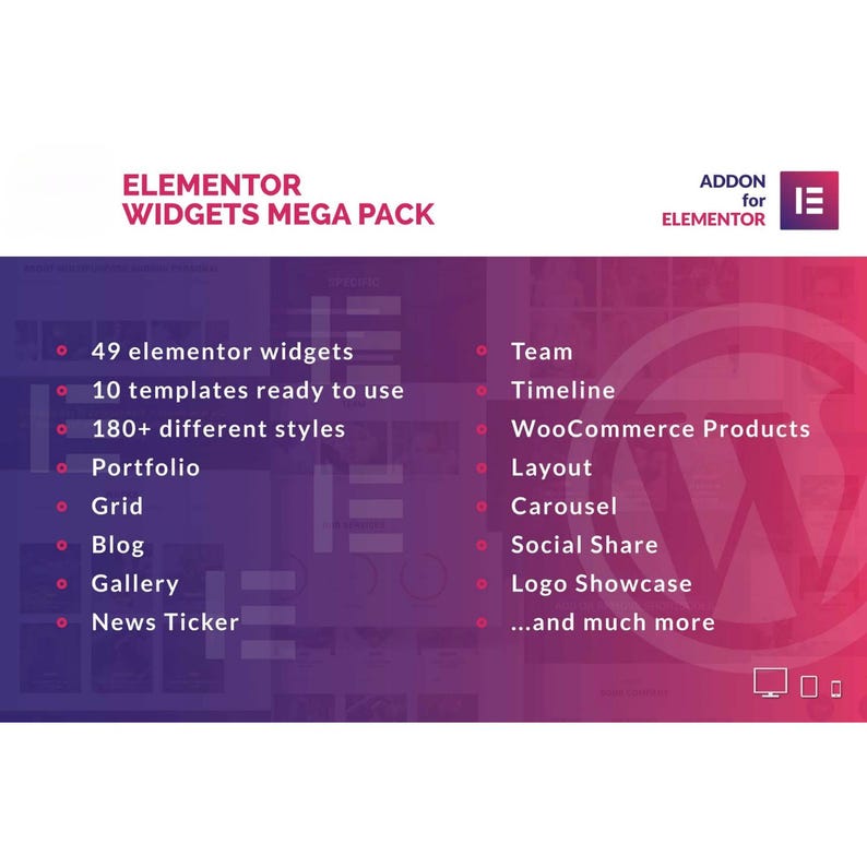 Elementor Widgets Mega Pack - Powerful Addons for Elementor - Etsy